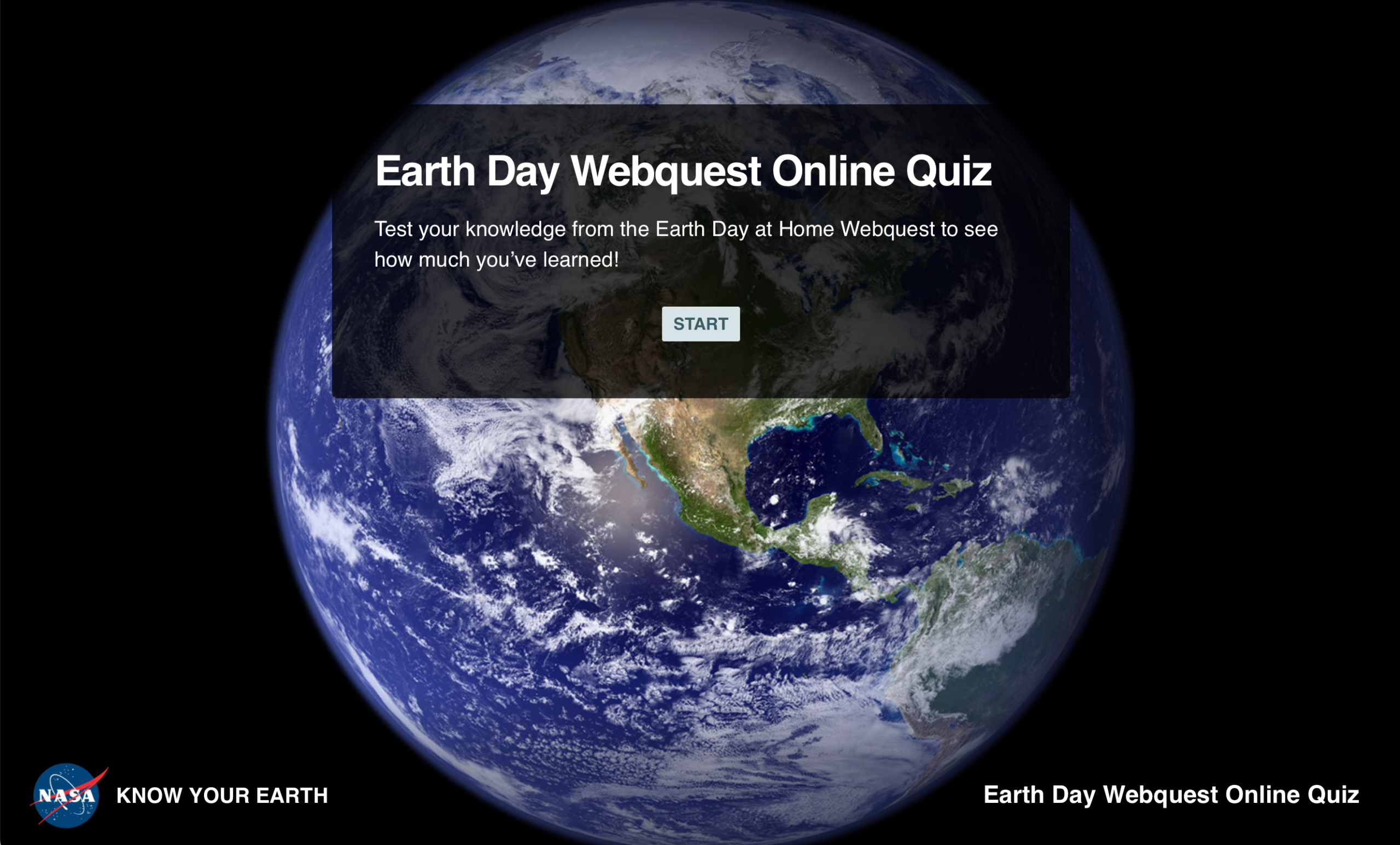 Earth Day at Home Webquest - NASA Science