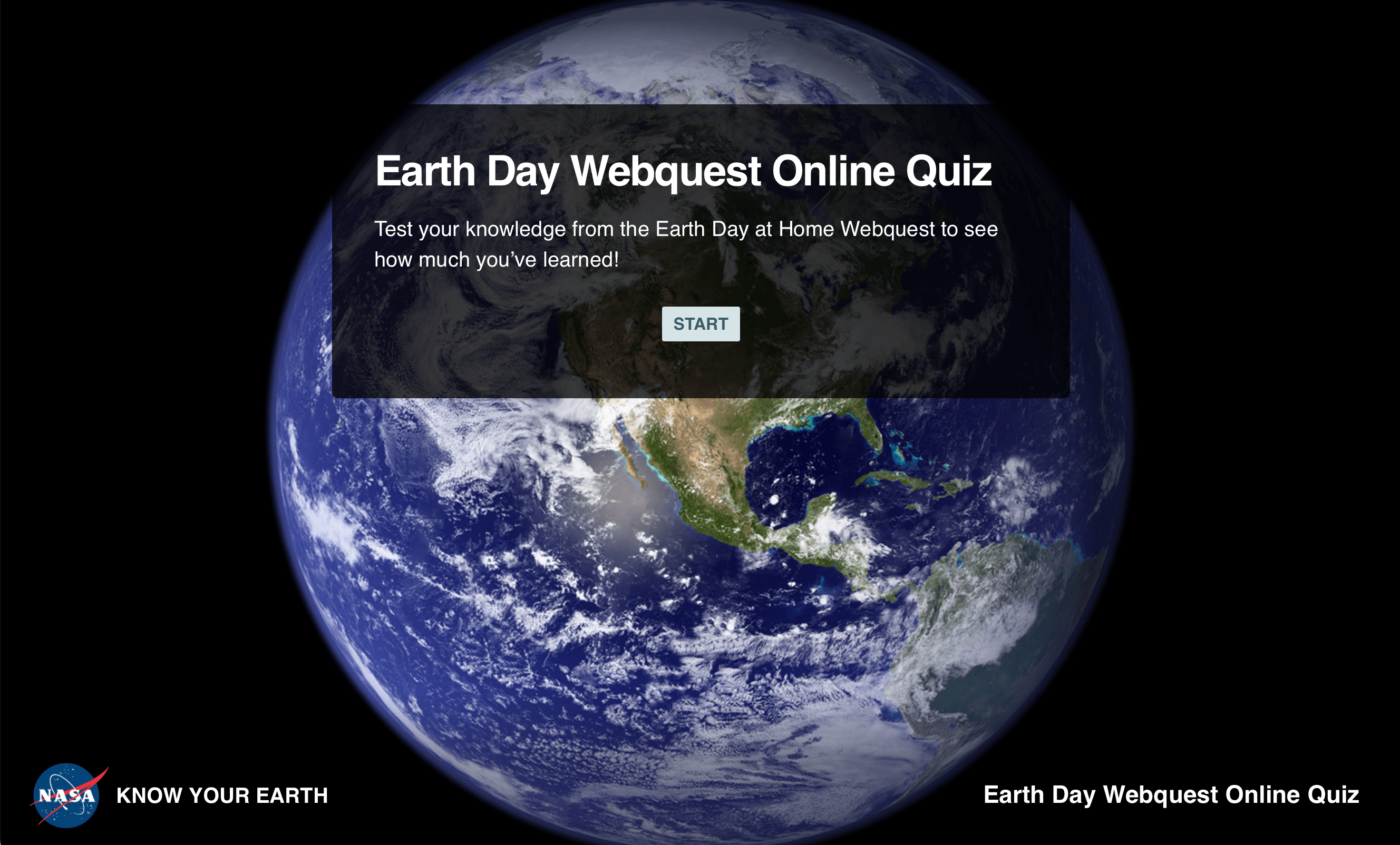 Earth Day at Home Webquest - NASA Science