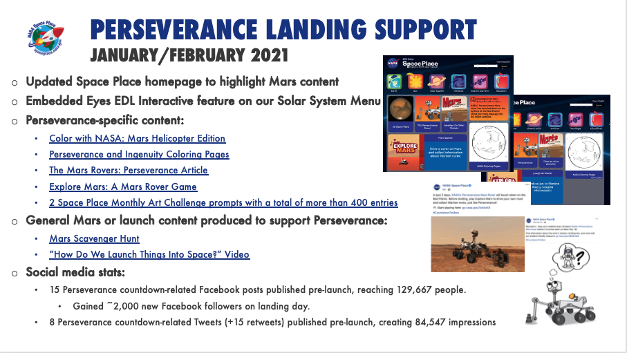 NASA Space Place: Perseverance Landing Support - NASA Science