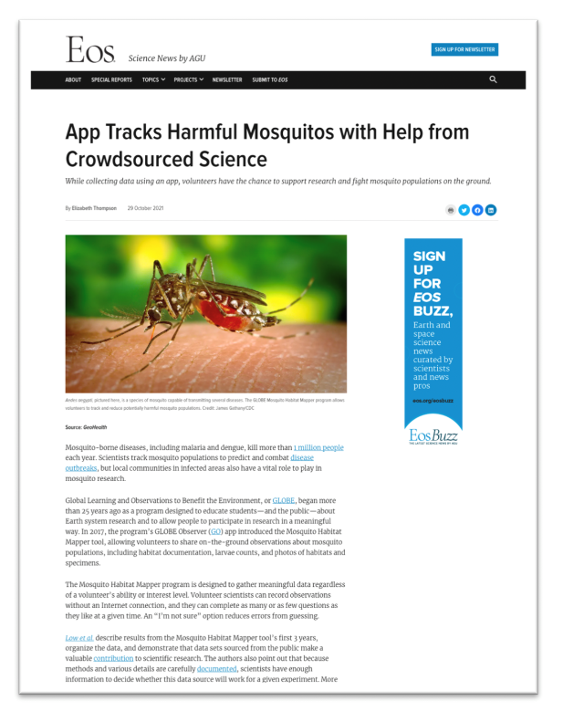 AGU Research Spotlight Highlights NASA GLOBE Citizen Science Research ...