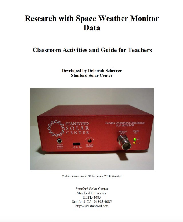 Research with Space Weather Monitor Data Teacher Guide - NASA Science