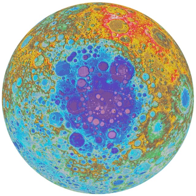 Color Shaded Relief Map of the Moon's South Polar Region - NASA Science