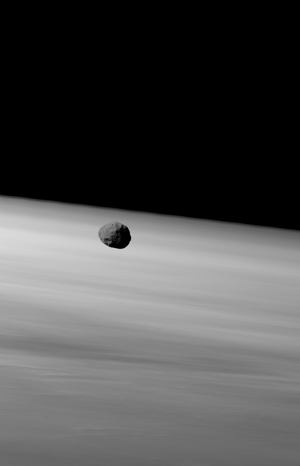 Phobos Just Below Mars Limb - NASA Science
