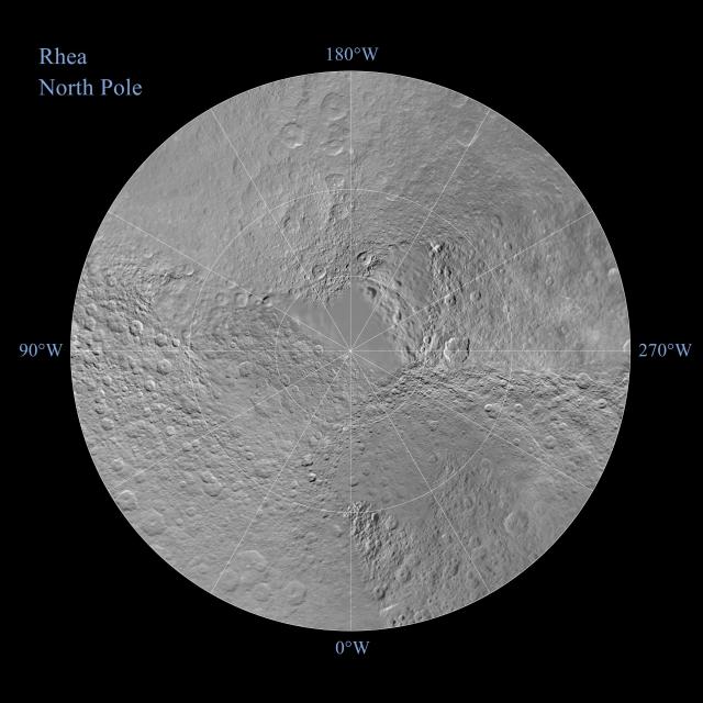 Rhea Polar Maps – February 2010