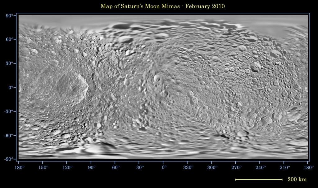 Map of Mimas - February 2010 - NASA Science