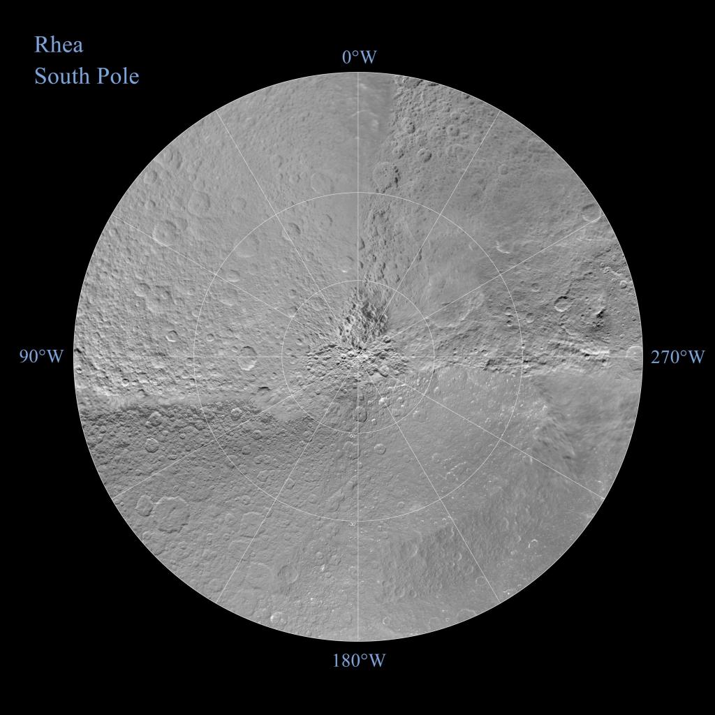 Rhea Polar Maps - South - March 2012 - NASA Science
