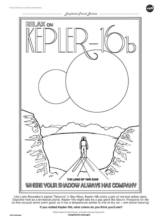 Kepler-16b Coloring Page - NASA Science