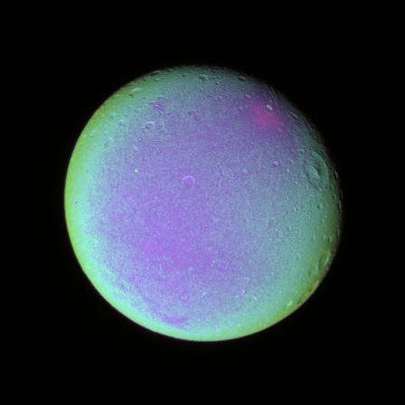 Detail on Dione (False Color) - NASA Science