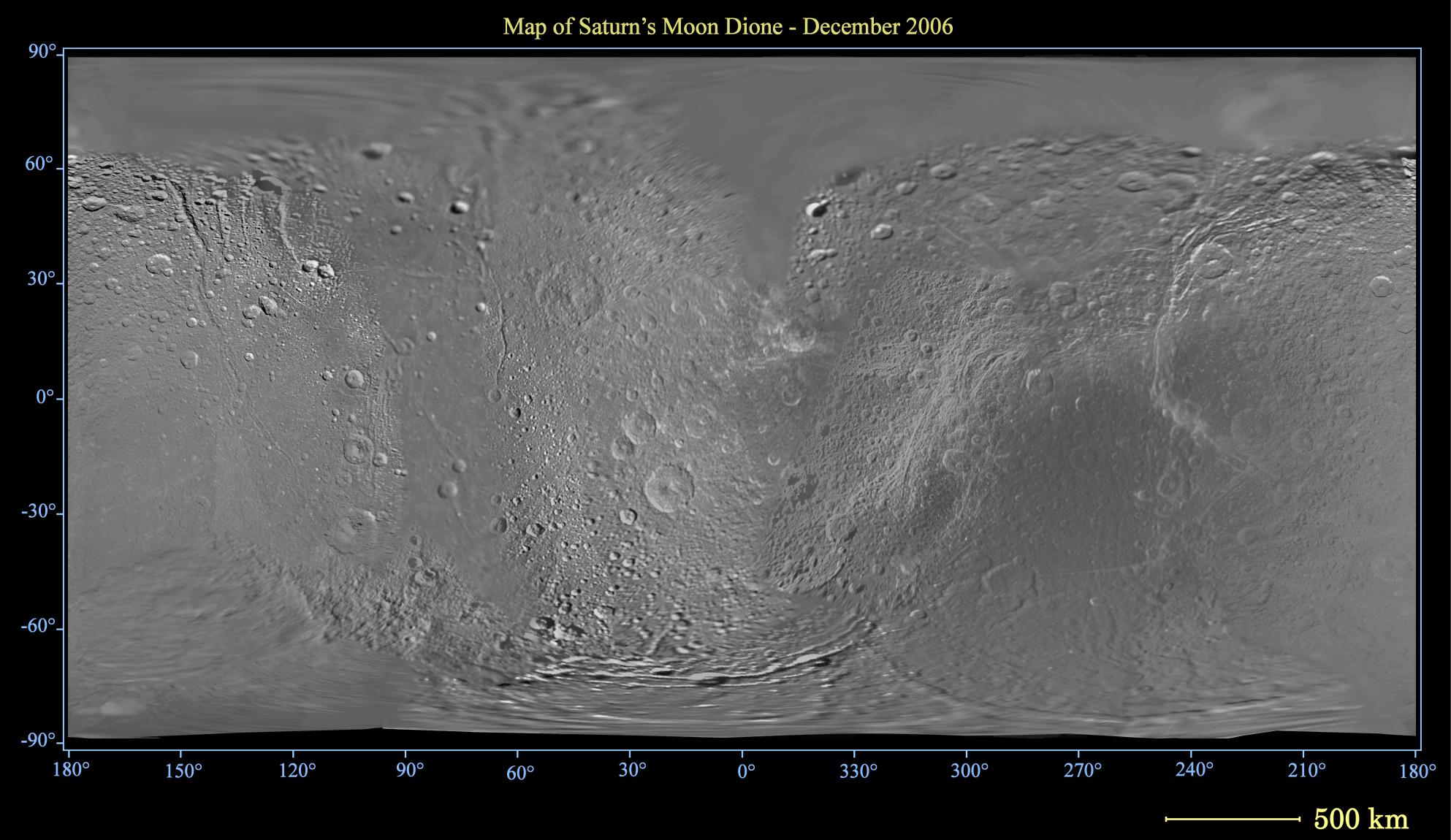 Map of Dione - December 2006 - NASA Science