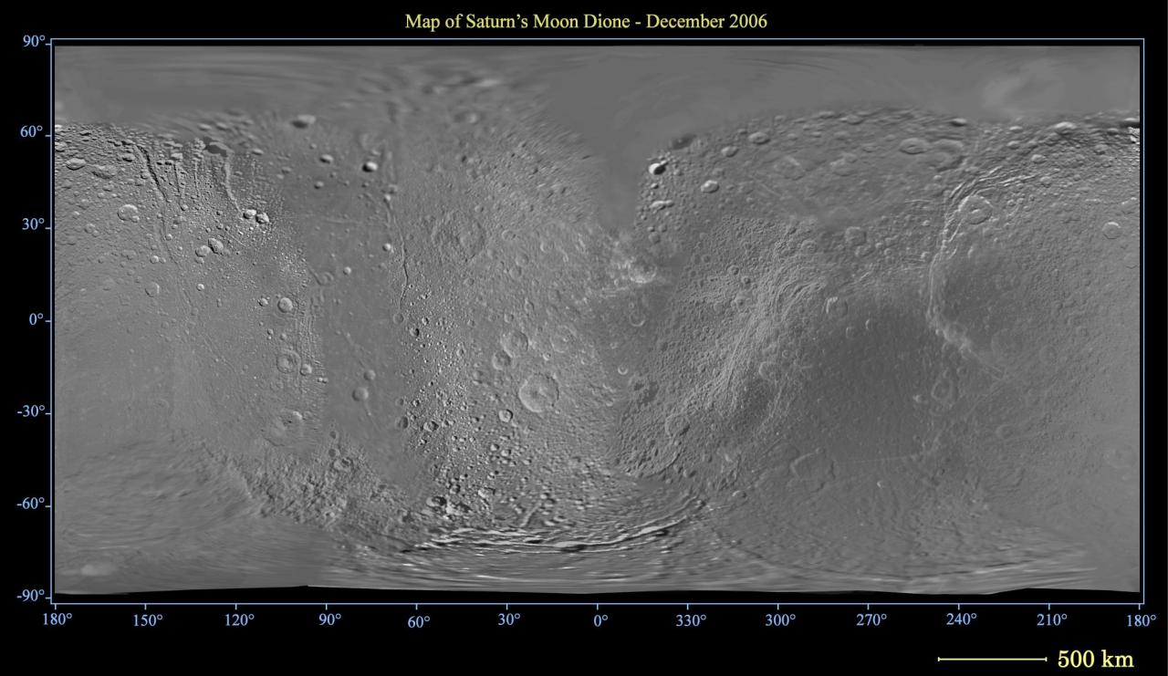 Map of Dione - December 2006 - NASA Science