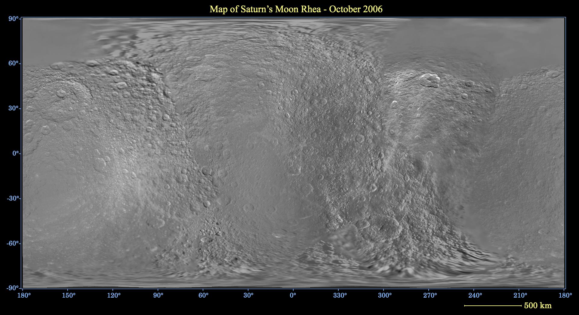 Map of Rhea - December 2006 - NASA Science