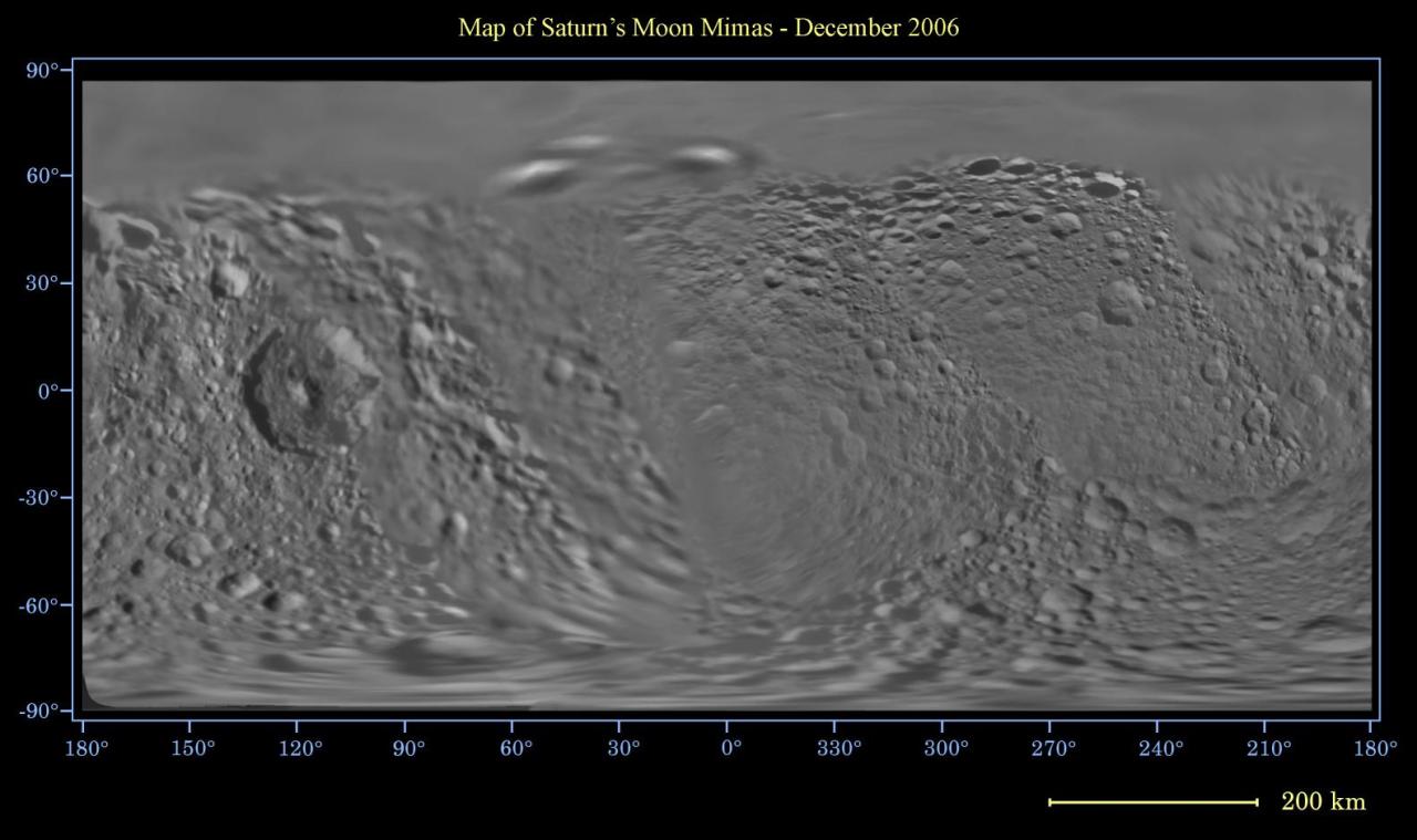 Map of Mimas - December 2006 - NASA Science