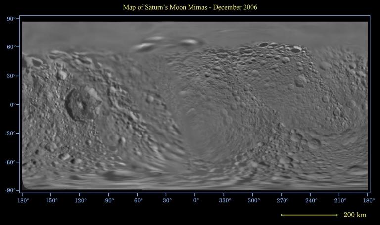 Map of Mimas - December 2006 - NASA Science