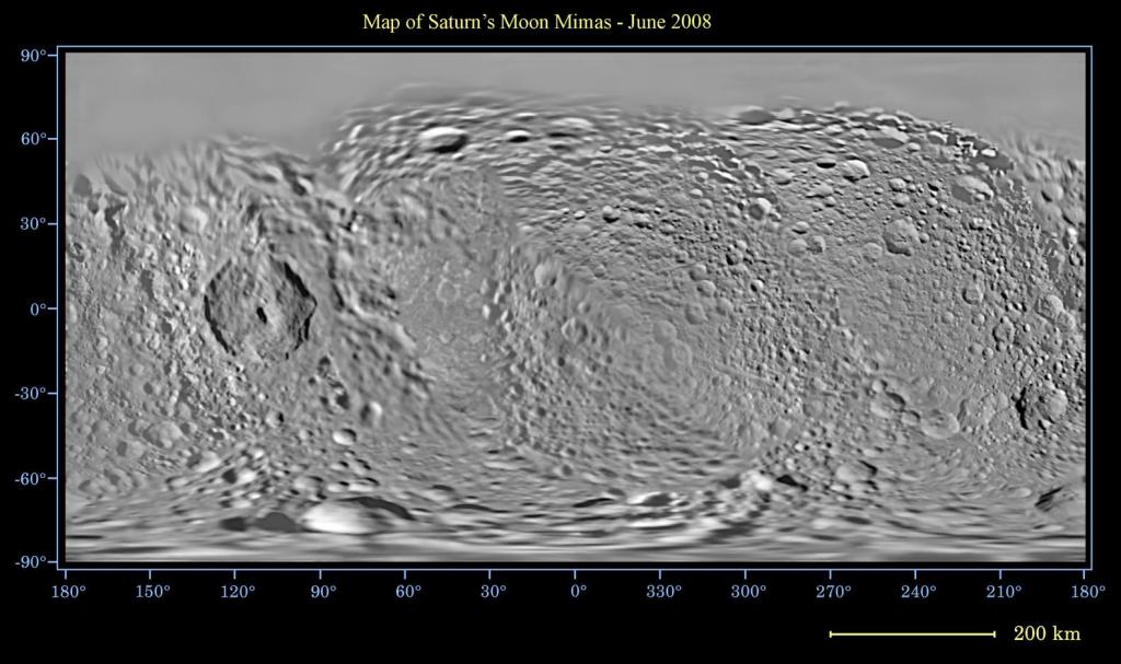 Map of Mimas - June 2008 - NASA Science