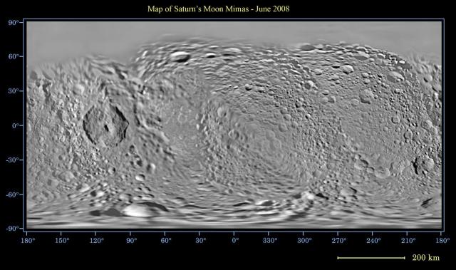 Map of Mimas - June 2008 - NASA Science