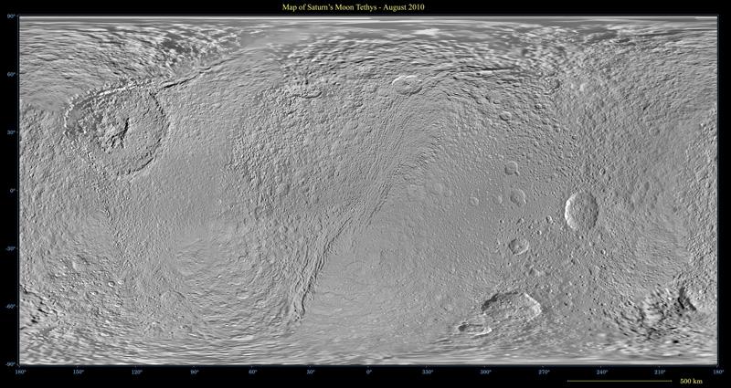 Map of Tethys - August 2010 - NASA Science