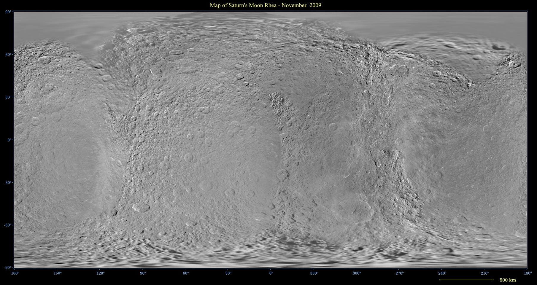 Map of Rhea - November 2009 - NASA Science
