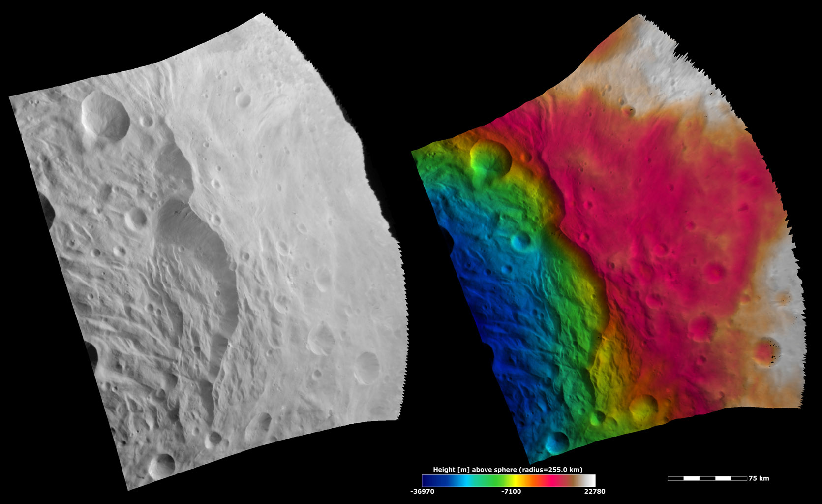 Topography of a Scarp and Hummocky Terrain - NASA Science