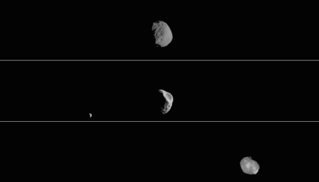 Odyssey's Three Views of Phobos in Visible Light - NASA Science