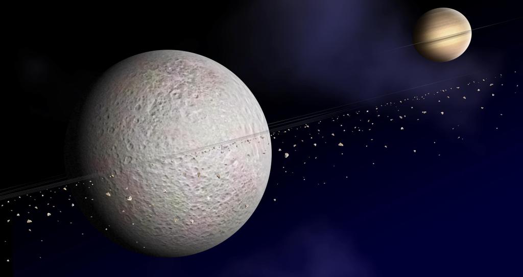 Artist Concept of Rhea Rings - NASA Science