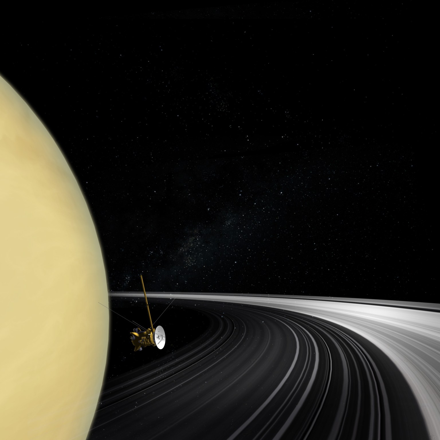 Ring Plane Crossing: Cassini Grand Finale (Artist's Concept) - NASA Science