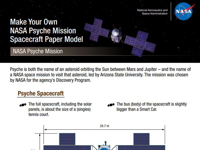 Make Your Own NASA Psyche Mission Spacecraft Paper Model - NASA Science