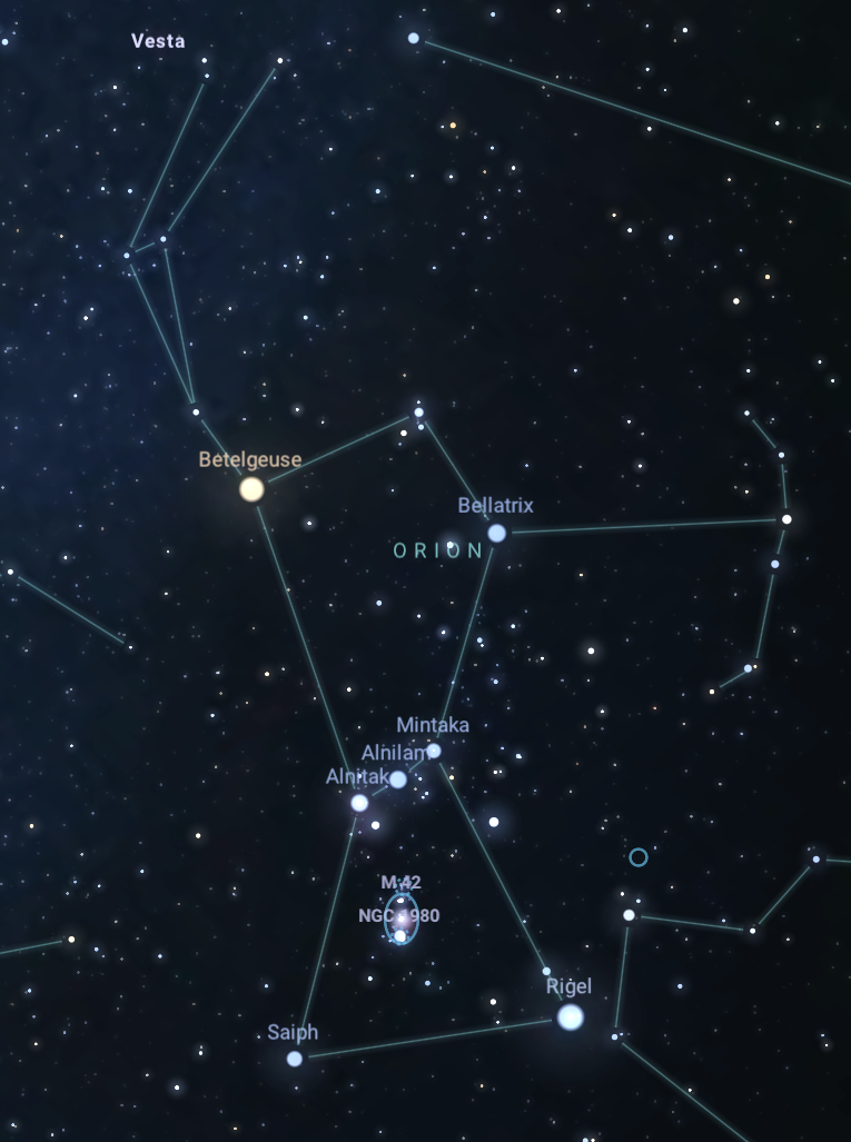 December's Night Sky Notes: A Flame in the Sky – the Orion Nebula ...