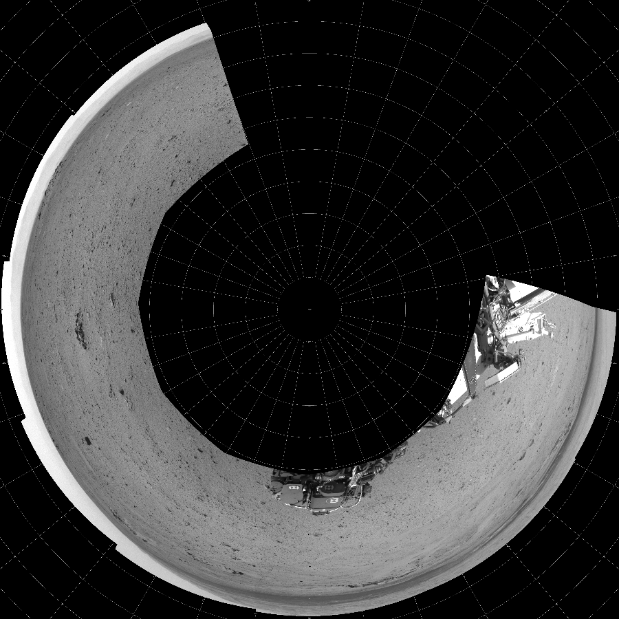Sol 0344: Left Navigation Camera, Polar Projection - NASA Science