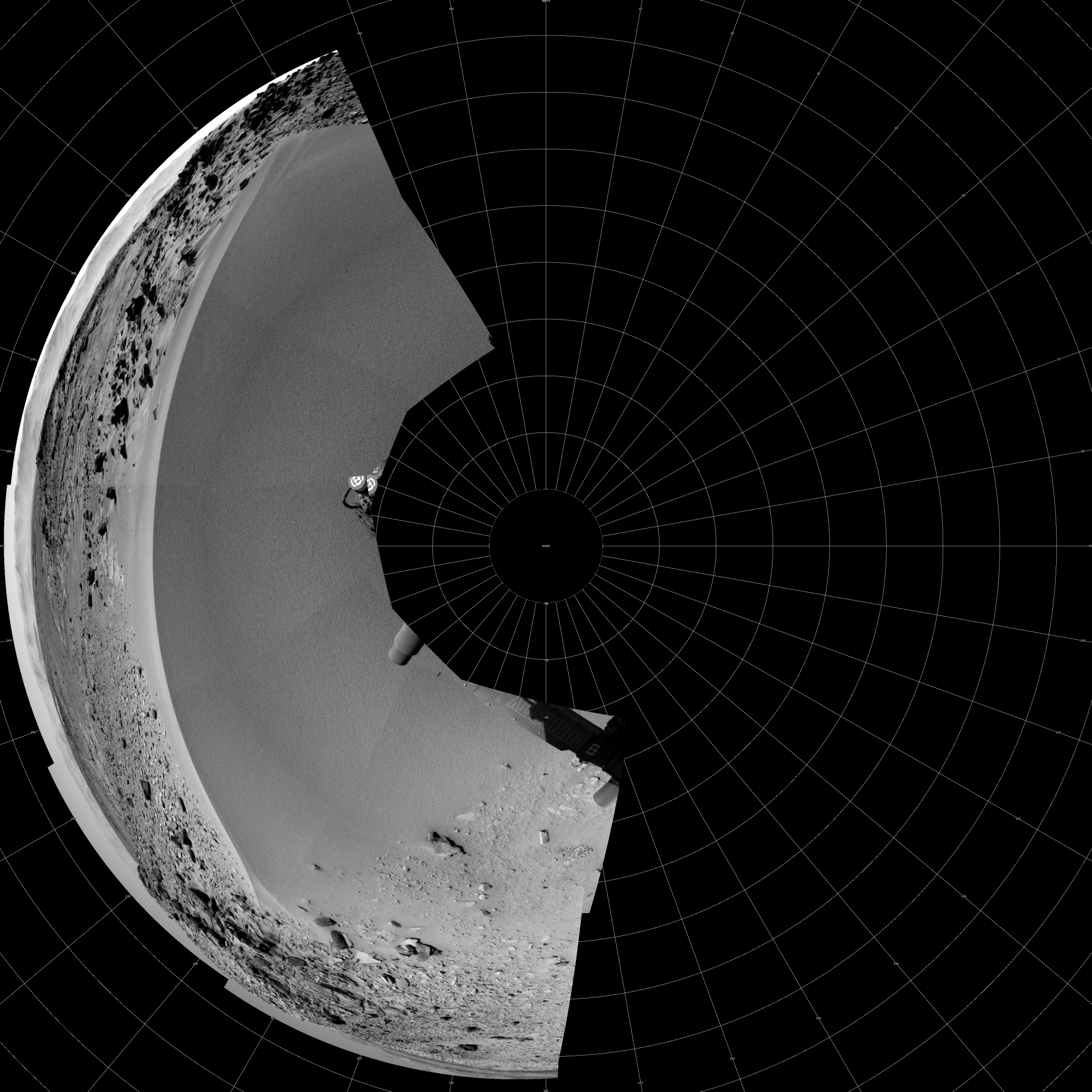 Sol 0528: Left Navigation Camera, Polar Projection - NASA Science