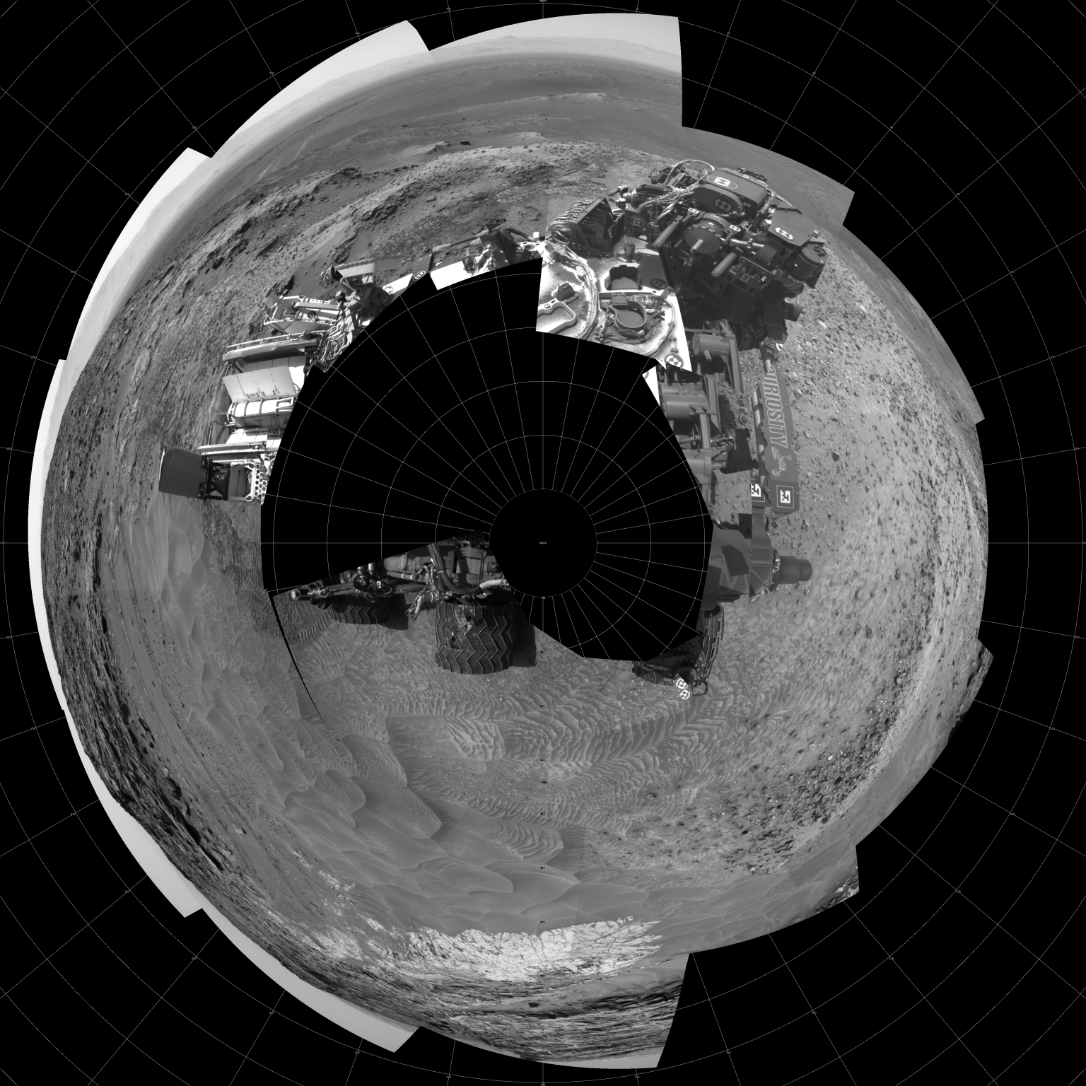 Sol 1049: Left Navigation Camera, Polar Projection - NASA Science