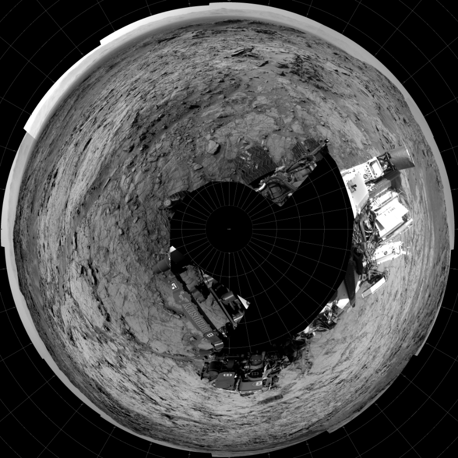 Sol 1353: Left Navigation Camera, Polar Projection - NASA Science