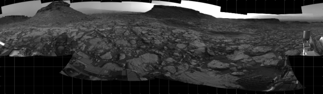 Sol 1448: Left Navigation Camera, Cylindrical Projection - NASA Science