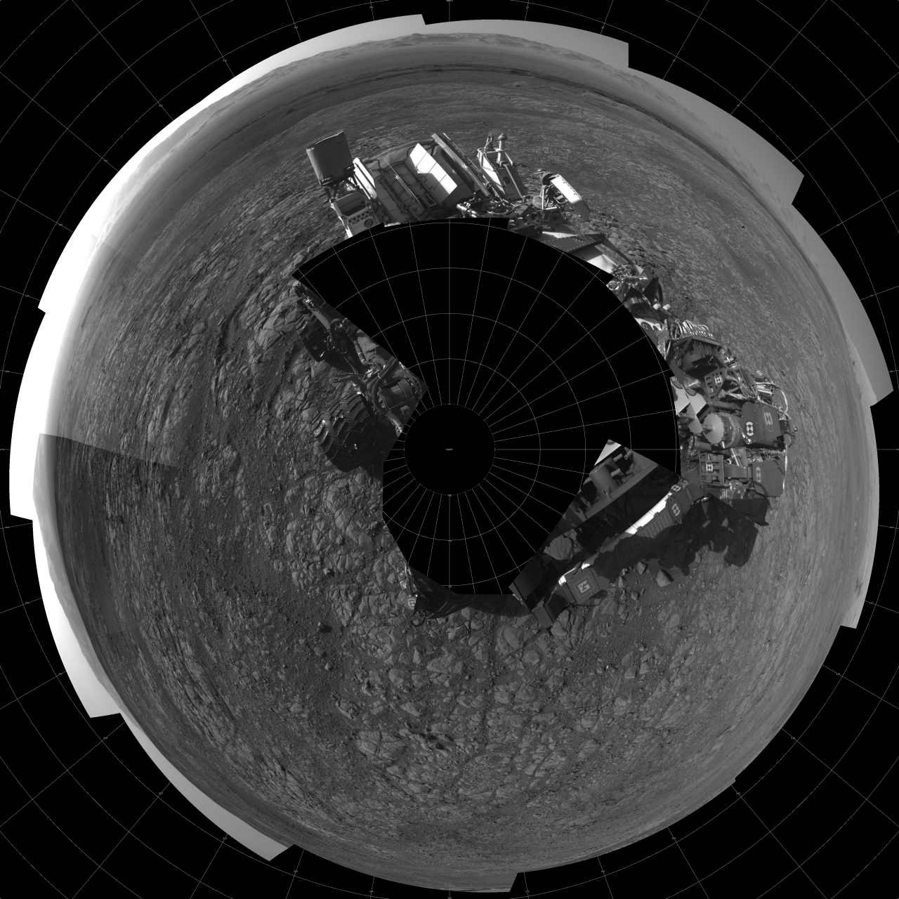 Sol 1993: Left Navigation Camera, Polar Projection - NASA Science