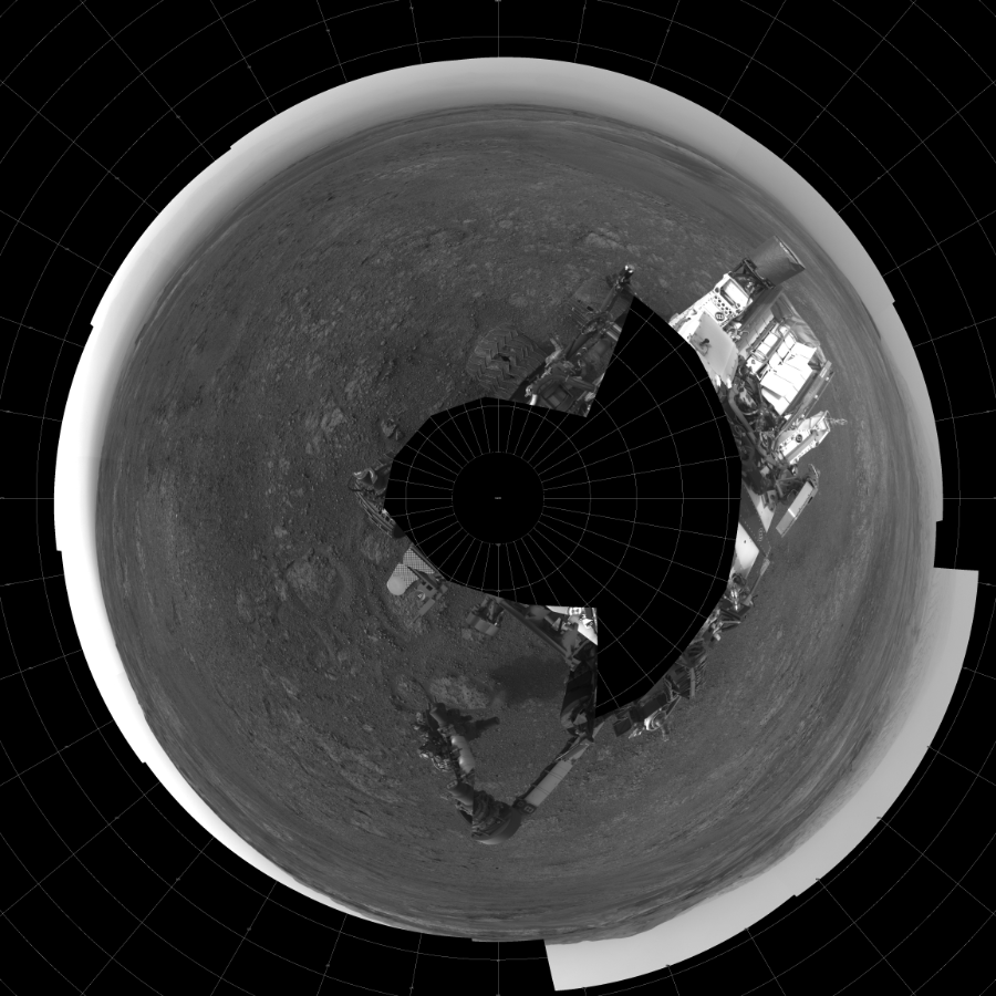 Sol 2293: Left Navigation Camera, Polar Projection - NASA Science