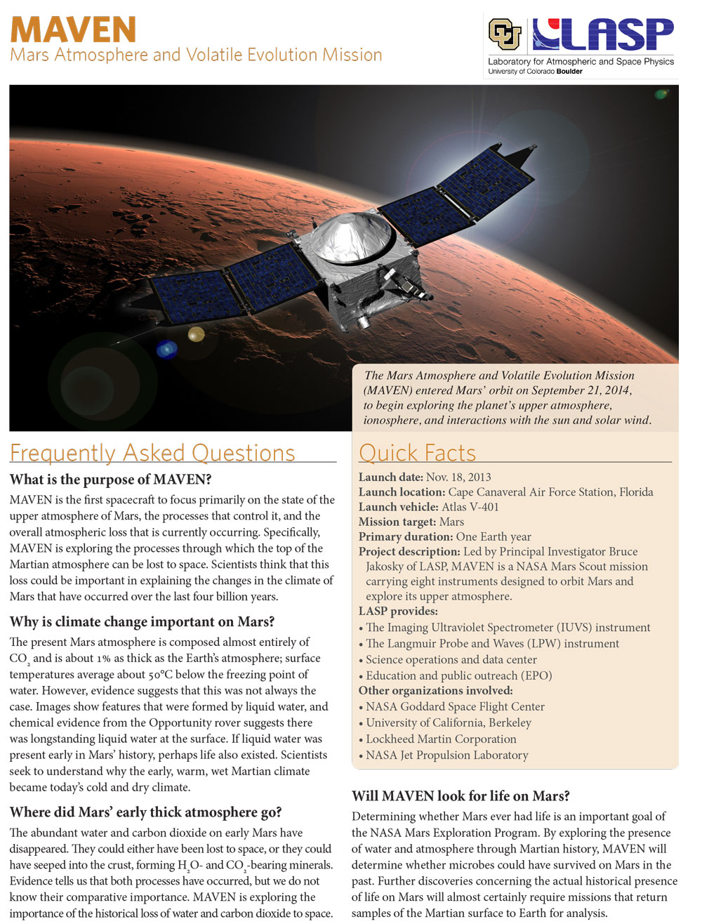 MAVEN FAQs - NASA Science