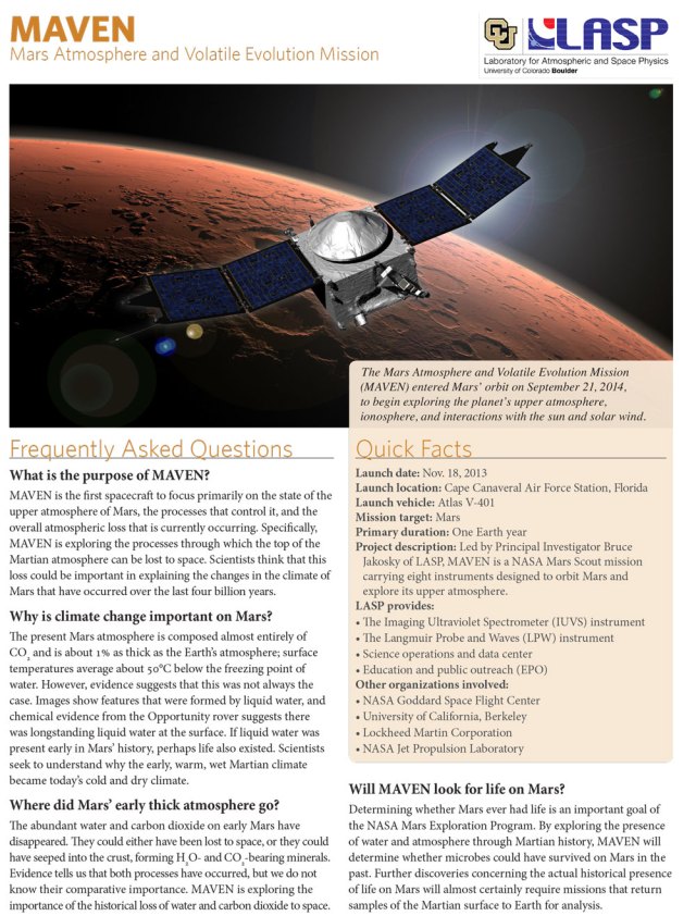 MAVEN FAQs - NASA Science
