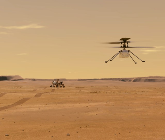 Helicopter Above Perseverance on Mars - NASA Science