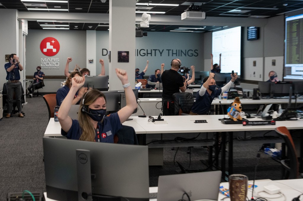 Cheering for Perseverance Landing - NASA Science