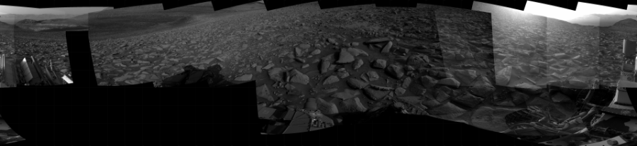 Sol 3934: Right Navigation Camera, Cylindrical Projection - NASA Science