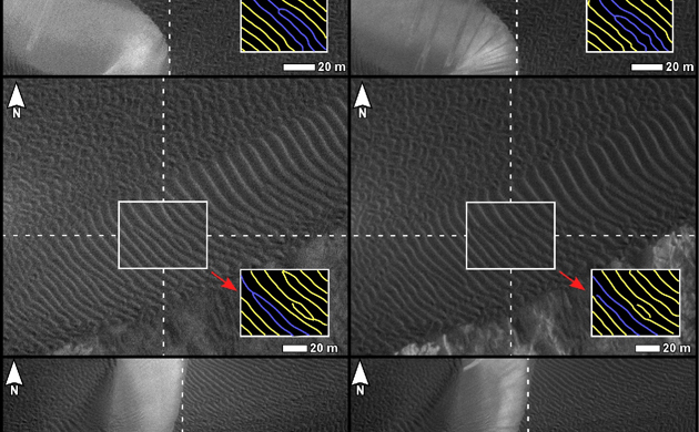 Changes in Ripples on Martian Dunes in Nili Patera - NASA Science