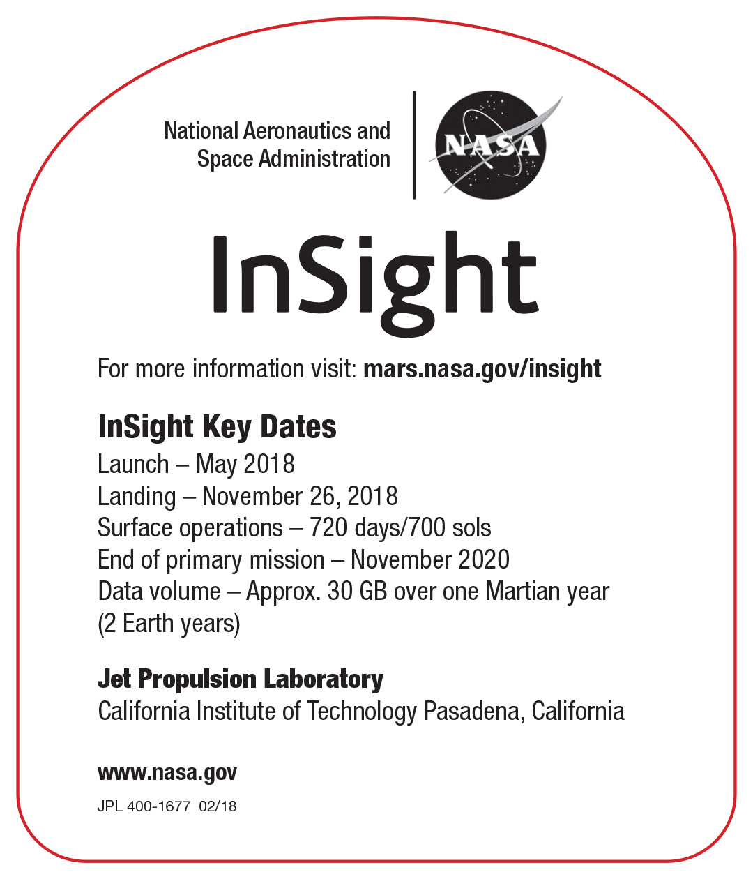 InSight Sticker - NASA Science