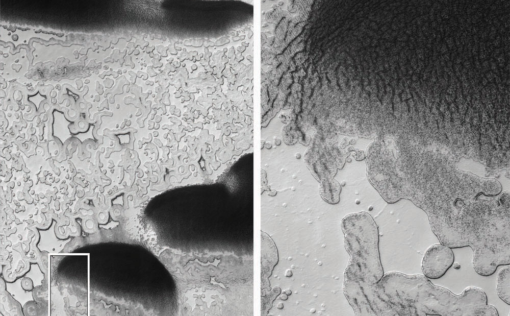 Pitting from Sublimation of Underlying Dry-Ice Layer - NASA Science