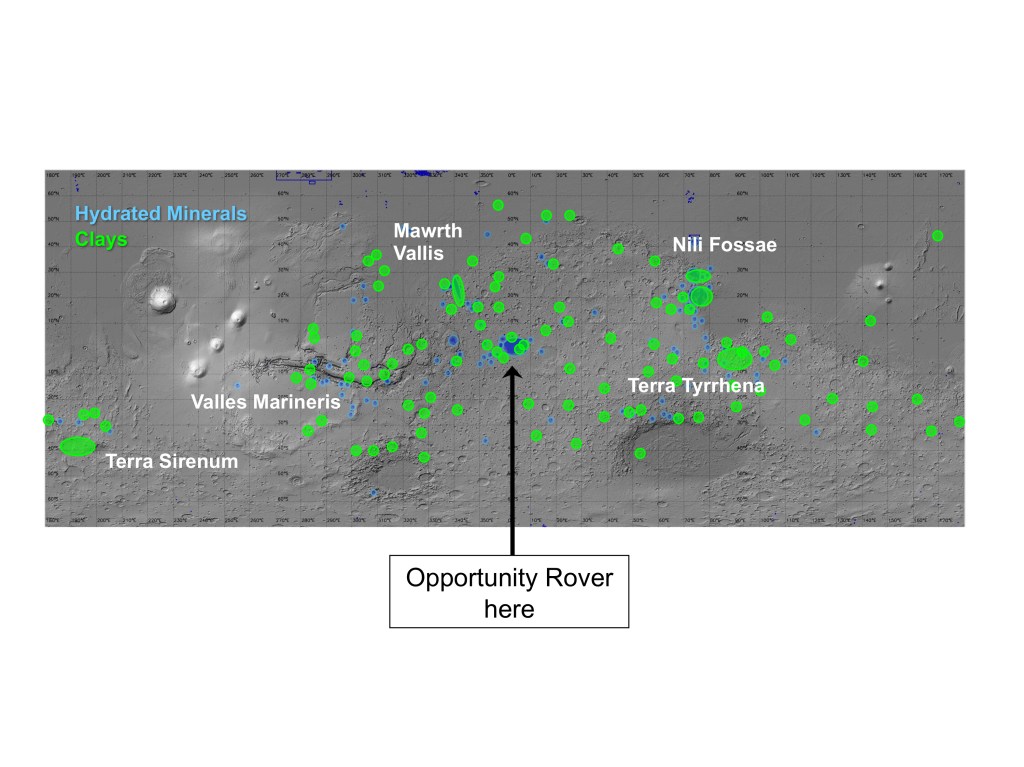 Regions of Mars with Clays and Hydrated Minerals Identified from Orbit ...