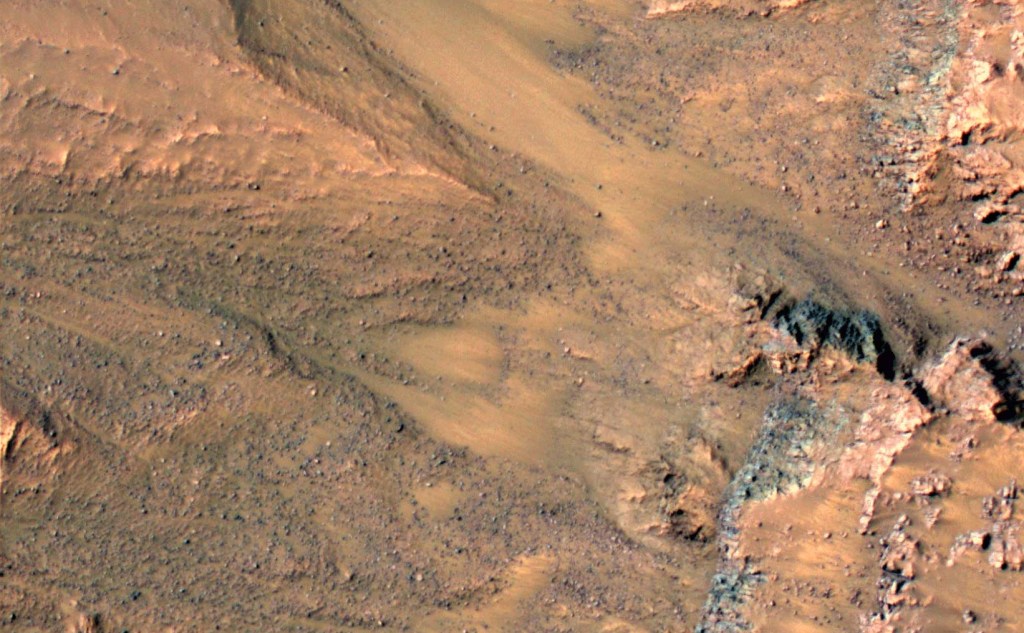 Dark Flows in Newton Crater Extending During Summer (Six-Image Sequence ...