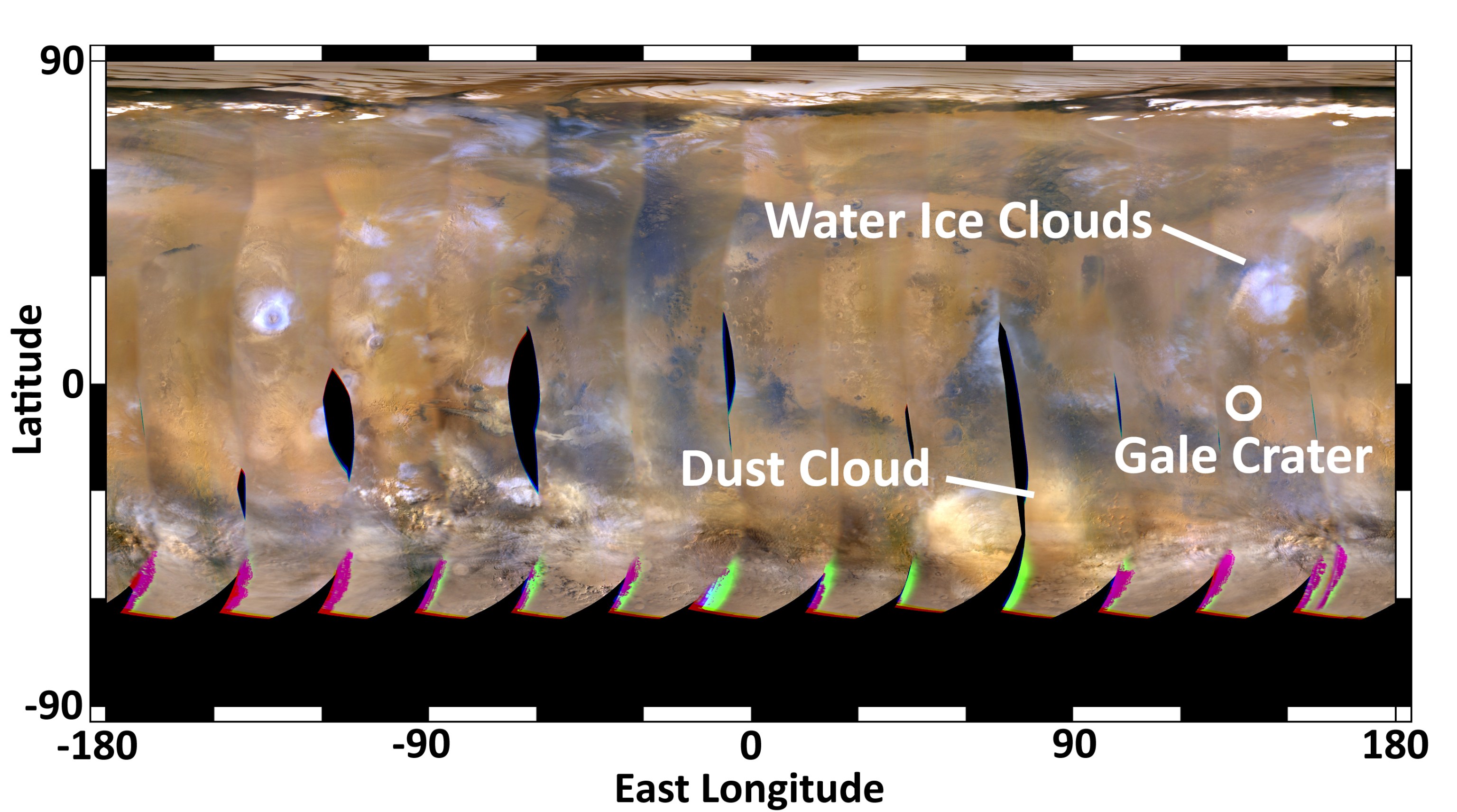 Mars Weather Map, Aug. 2 (Labeled) - NASA Science