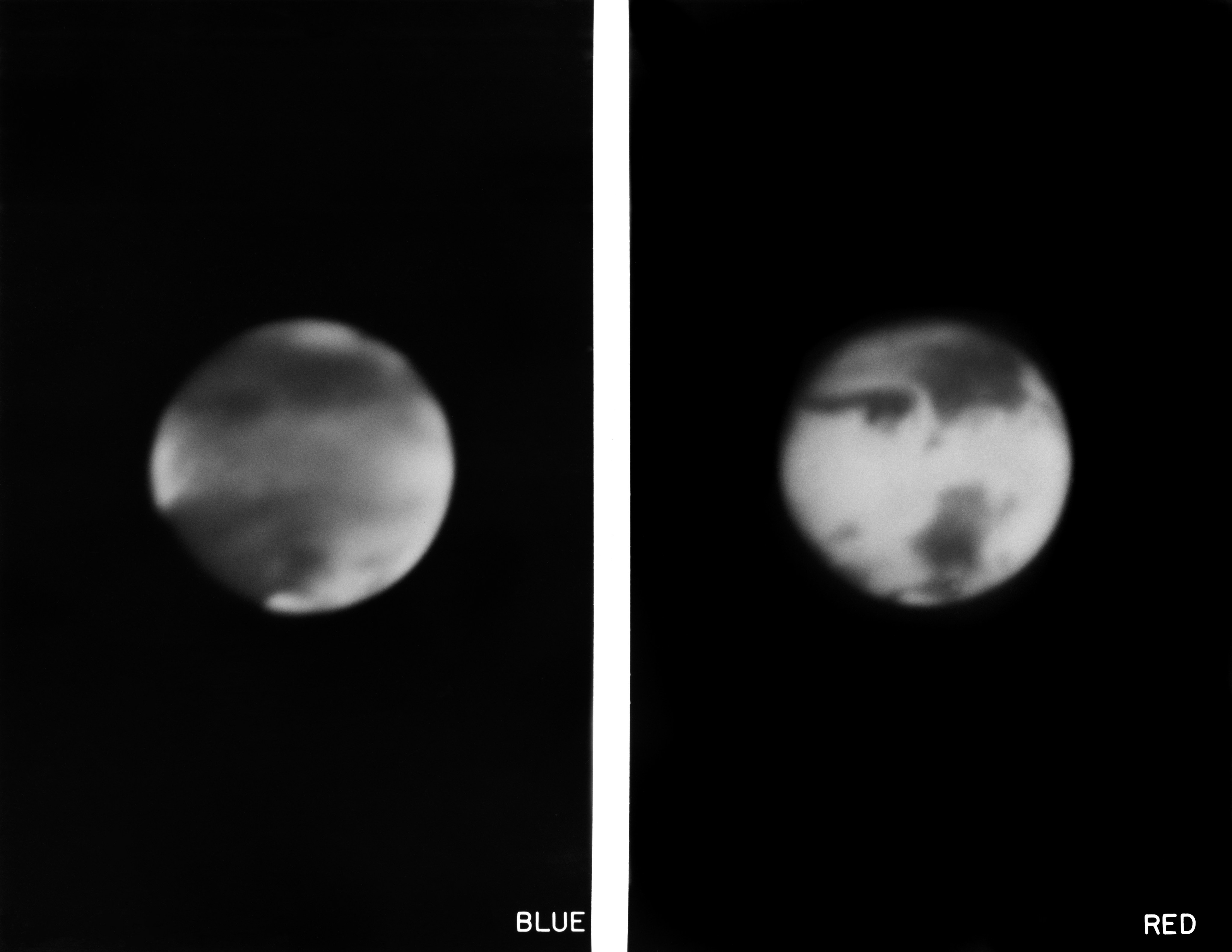 Planet Mars, as seen through the Palomar Observatory 200-Inch Telescope ...