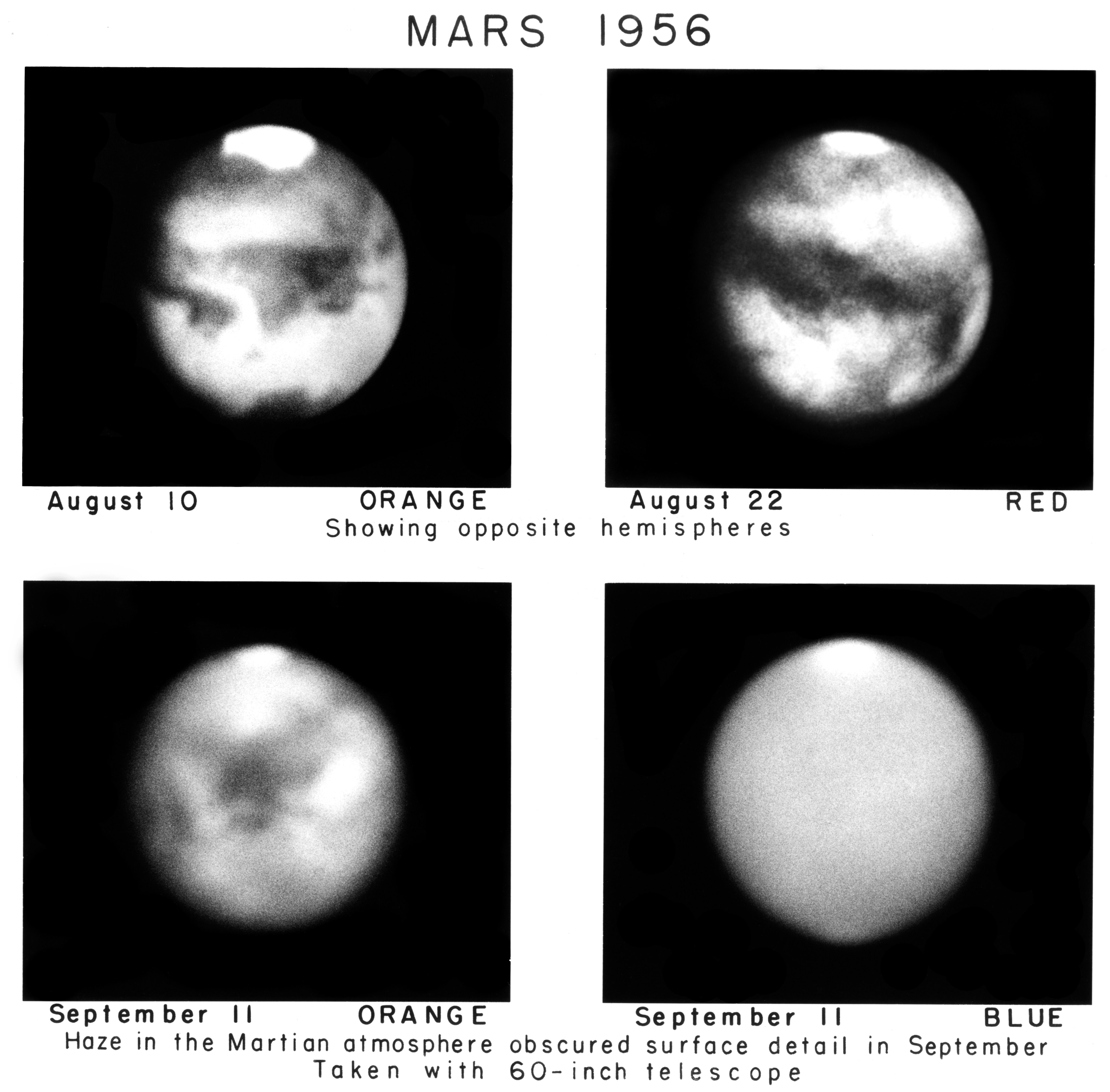 Planet Mars as seen by the 60-Inch Telescope at the Mount Wilson ...
