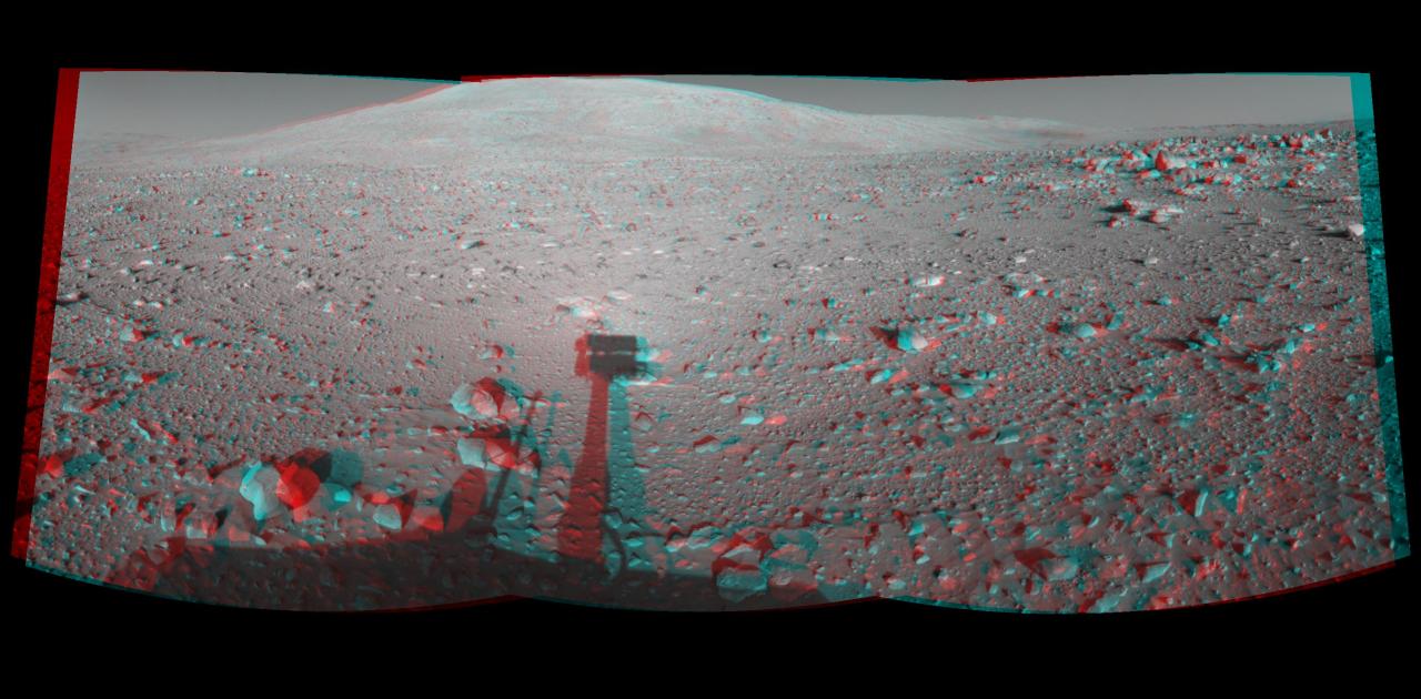 Spirit's Shadow, Sol 153 (3-D) - NASA Science