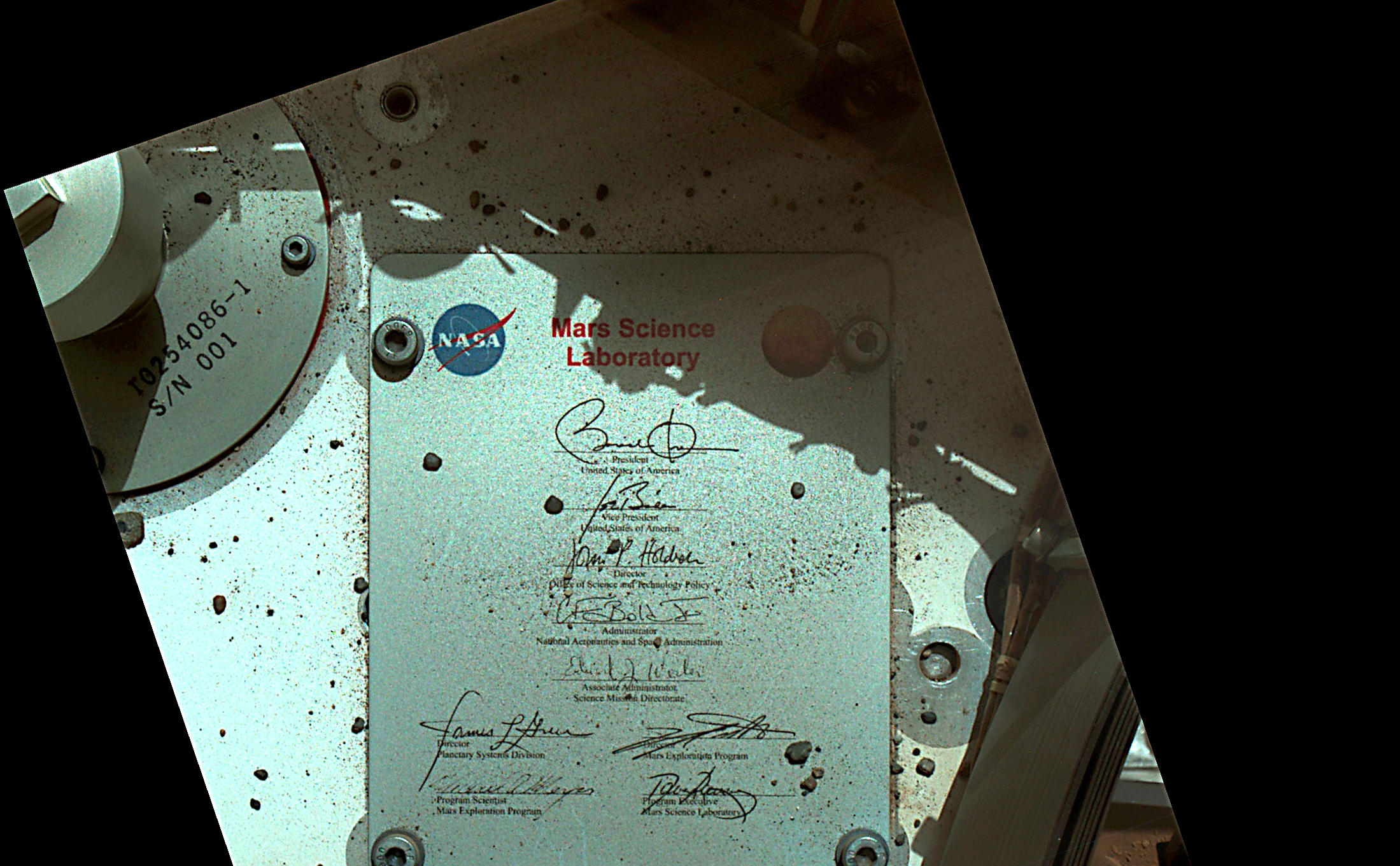 President's Signature Onboard Curiosity - NASA Science