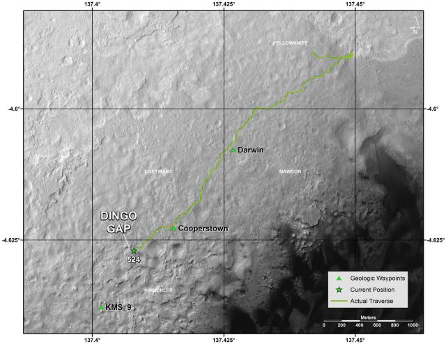 Traverse Map for Mars Rover Curiosity as of Jan. 26, 2014 - NASA Science